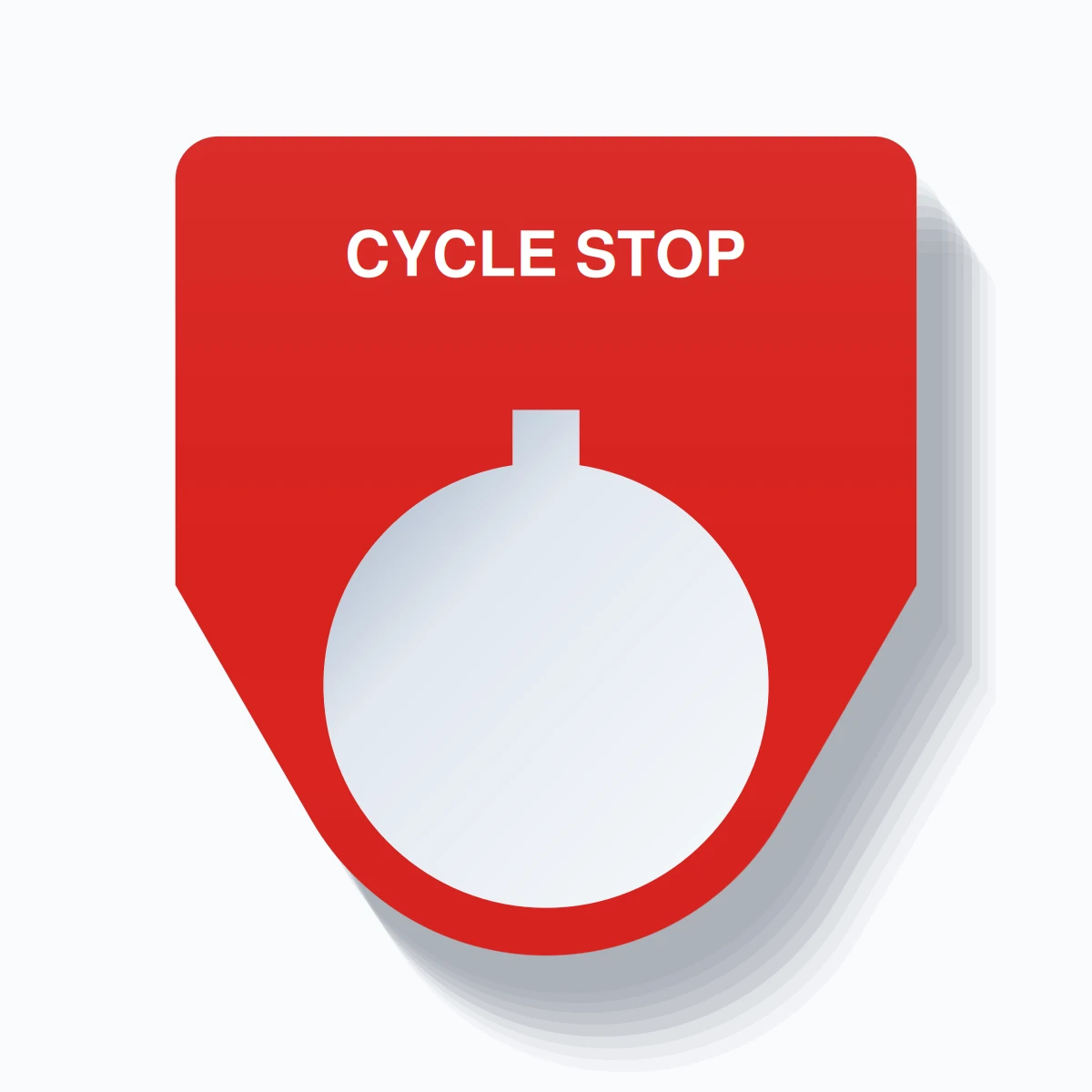 CYCLE STOP Push Button Legend Plate – 22mm White on Red (Allen-Bradley ...