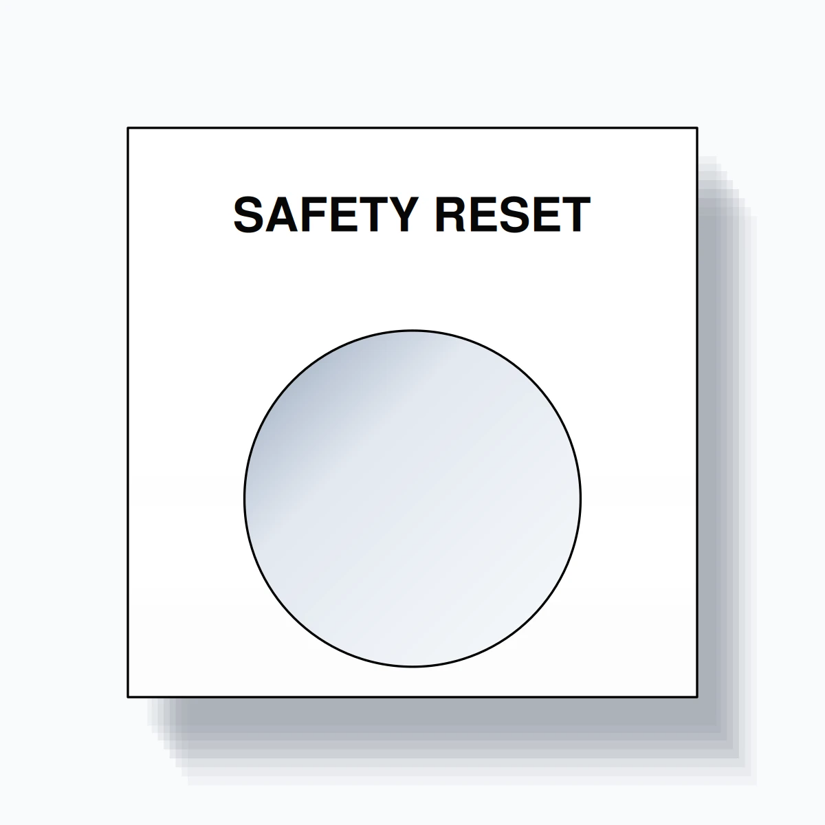 SAFETY RESET Push Button Legend Plate – 22mm Black on White ...